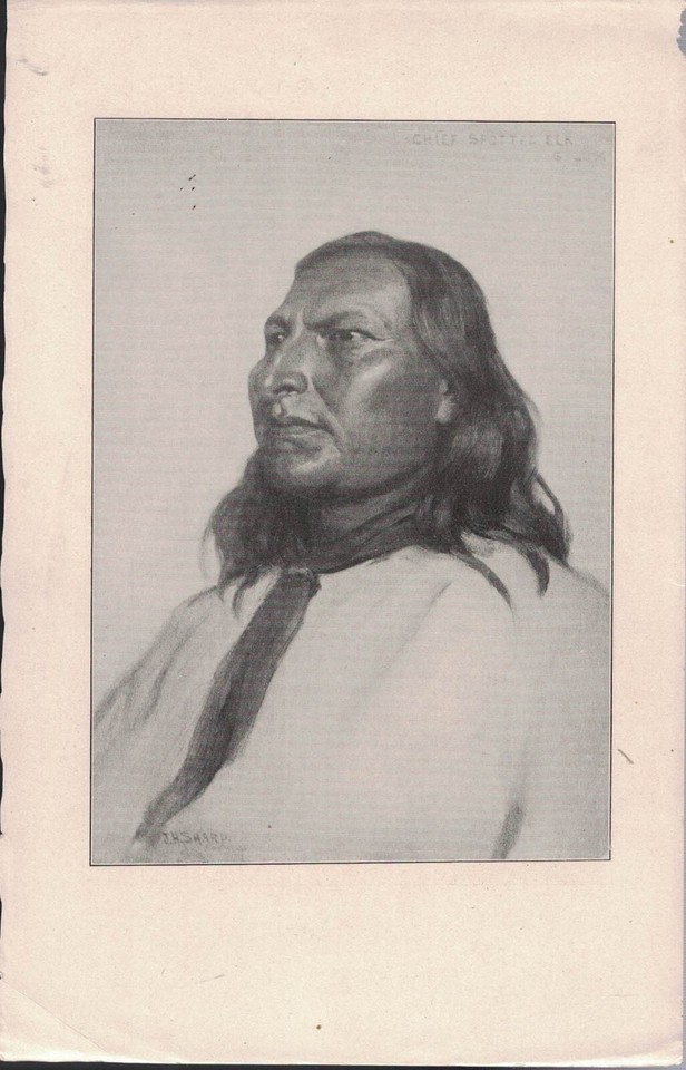 1890 Sioux Chief Spotted Elk and Wolf Ear Original print from Scribners ...