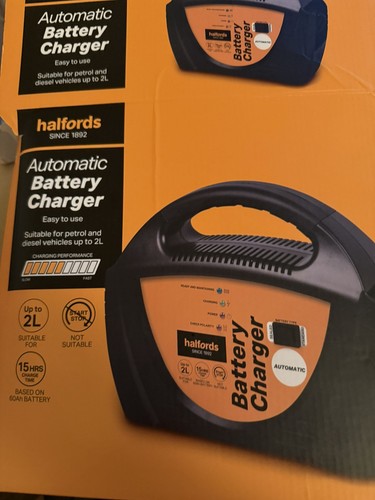 Halfords Automatic Battery Charger New Box Broken | eBay