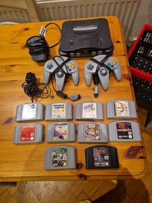 N64 Console Bundle, 10 Games, 2 Grey Controllers, All Leads. Tested And ...