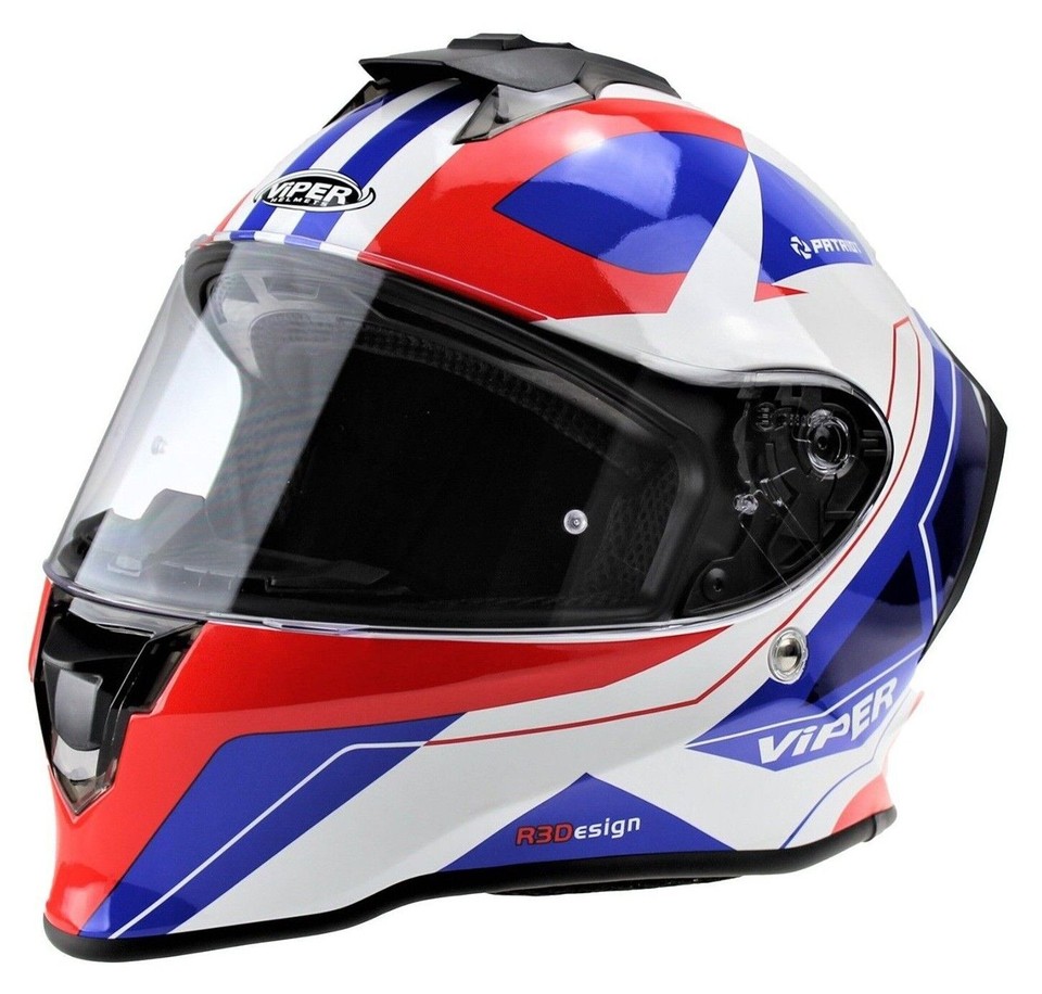 VIPER RS55 FULL FACE MOTORCYCLE MOTORBIKE CRASH HELMET PINLOCK RACE ...