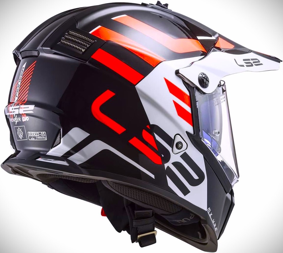 NEW LS2 Blaze Adventure Enduro Dirt Bike Motocross Helmet Blk/Red/Wht ...