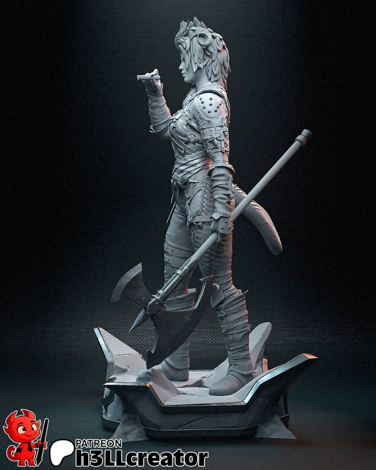 Karlach 3D Printed Figure, Baldur's Gate Collectible Statue, Unpainted ...