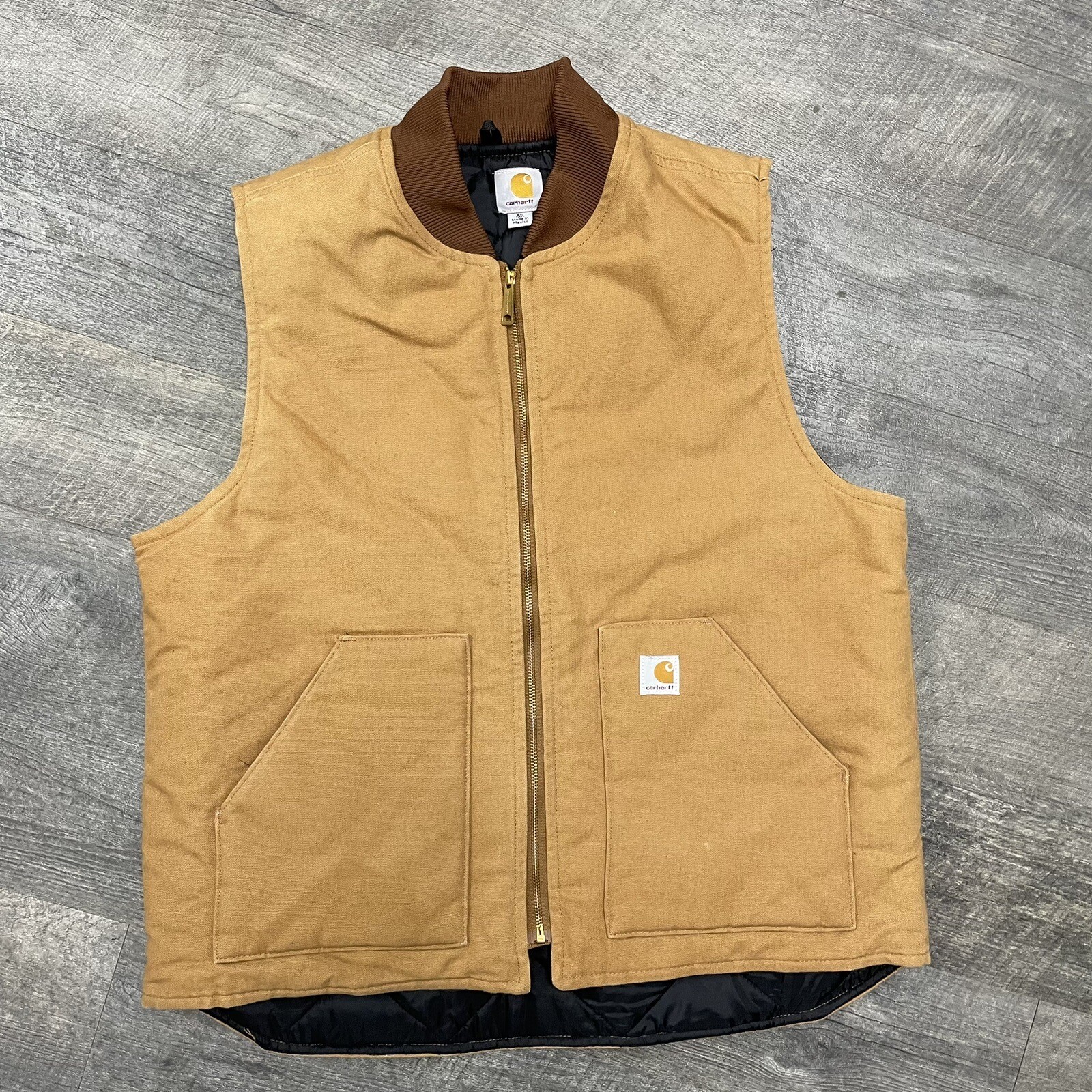 Carhartt V01 BRN Vest Mens Size XL Relaxed Fit Firm Duck Lined Property ...