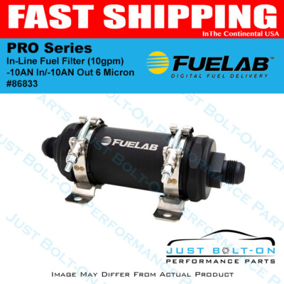 Fuelab PRO Series In-Line Fuel Filter (10gpm) -10AN In/-10AN Out 6 ...