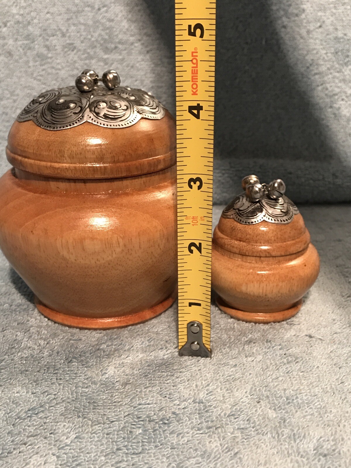 (Set Of 2)Vintage Hand Carved Wooden Trinket Boxes/ Lids That Have ...