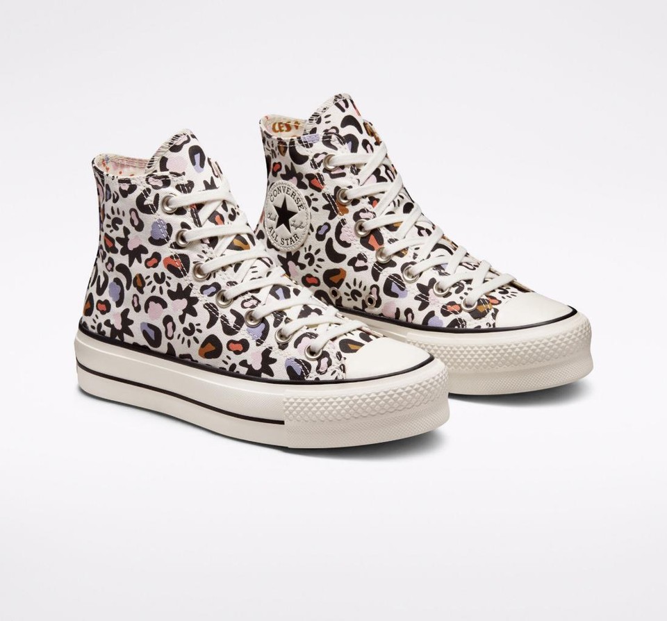 Converse Black Mystic Leopard Animal Print Chuck Taylor Hi Top Platform ...