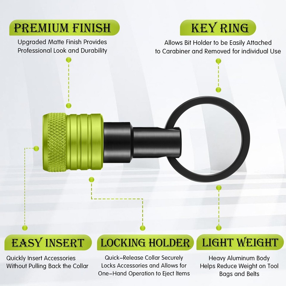 24Pcs Bit Holder Key Chain 1/4Inch Bit Holder Hex Shank Screwdriver6902 ...