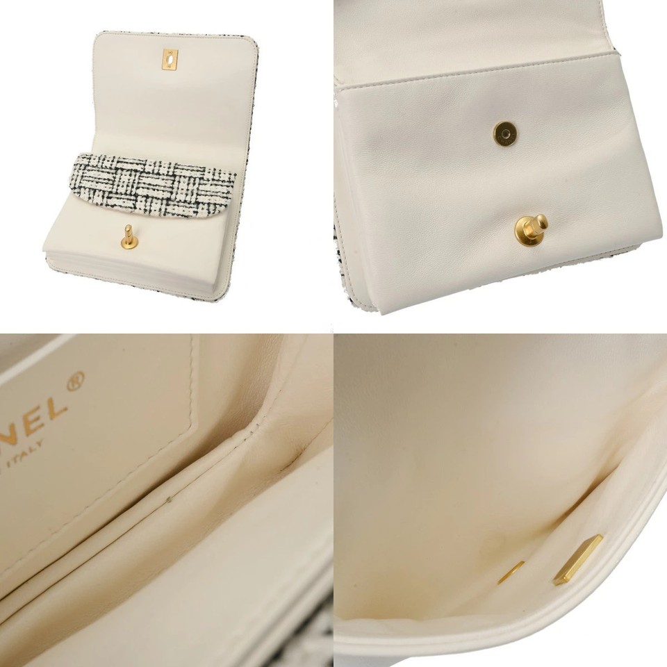 Chanel Top Handle Mini Flap Bag Black AS4284 Tweed Lambskin Shoulder r0 ...