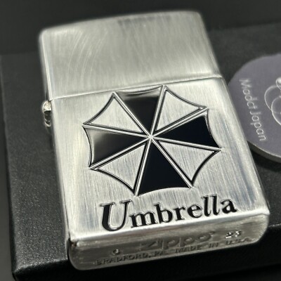 Zippo Resident Evil BIOHAZARD Umbrella Silver Black Brass Satin Japan ...