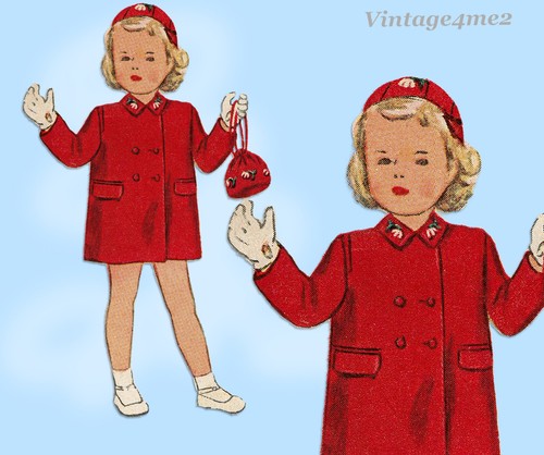 1940s Vintage Simplicity Sewing Pattern 1257 Cute Toddler Girls WWII ...