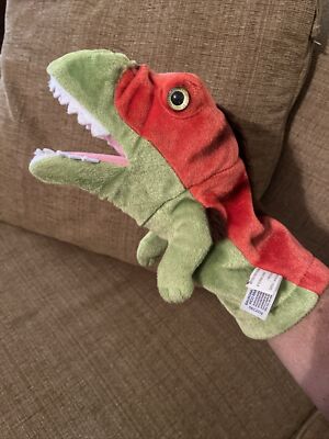 Aurora VELOCIRAPTOR Plush Dinosaur Hand Puppet 10” orange, and green | eBay