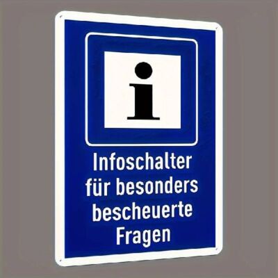 Blechschild Infoschalter für bescheuerte Fragen 30x20cm TE1209 | eBay.de