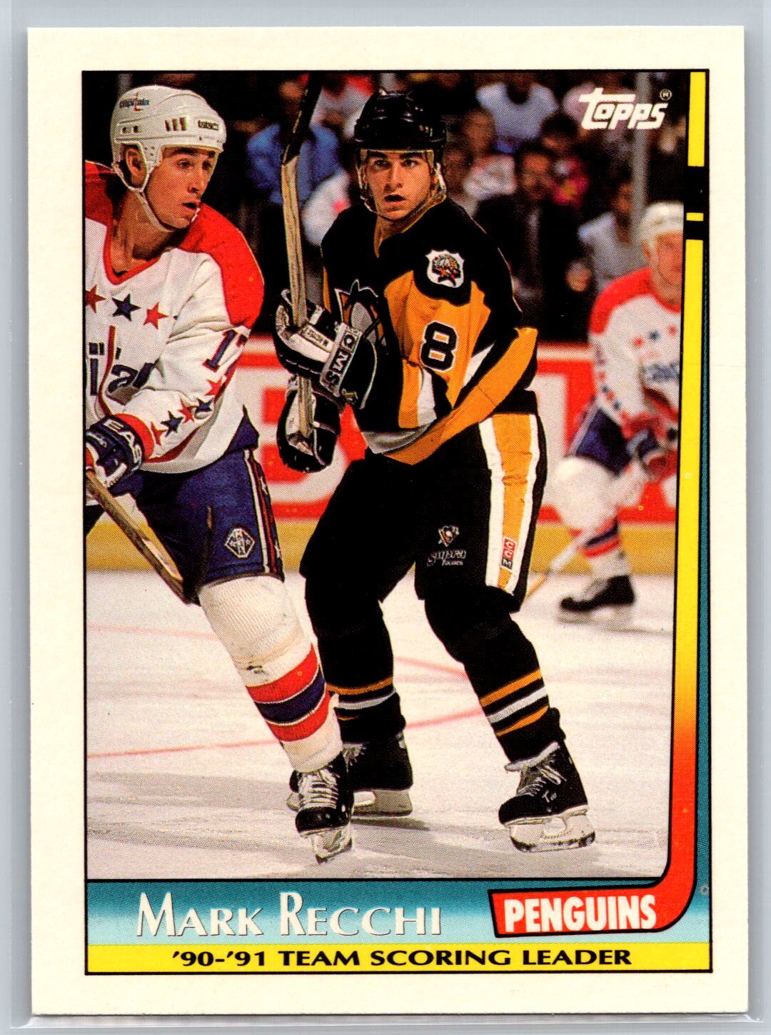 1991-92 Topps Mark Recchi Team Scoring Leaders Pittsburgh Penguins #5 ...