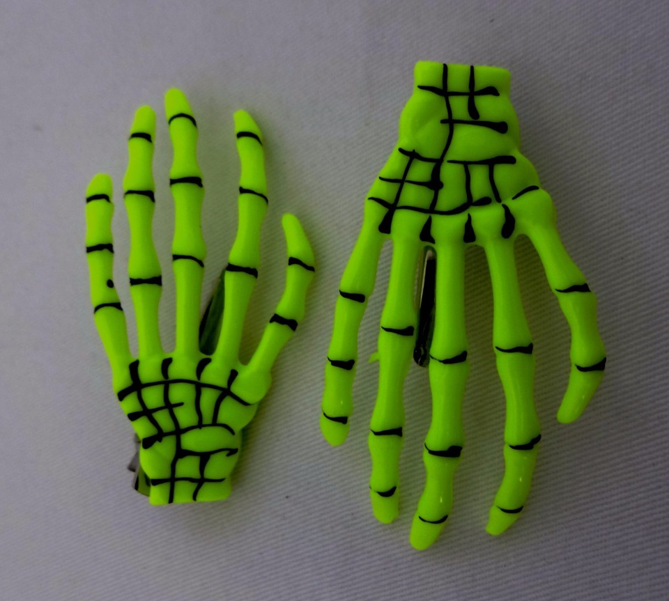 Halloween Hair Clips Skeleton Hand Plastic Zombie Hands Metal Clips | eBay