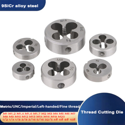 Metric/UNC/Imperial/Left/Fine Thread Cutting Die Round Threading Dies ...