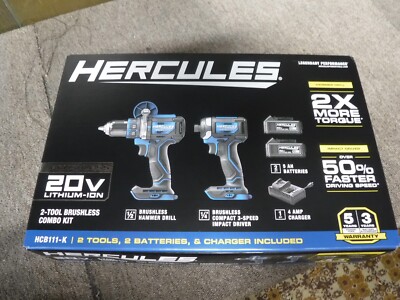 *NEW* Hercules 20V Brushless Cordless 2-Tool Combo Kit, HCB111-K | eBay