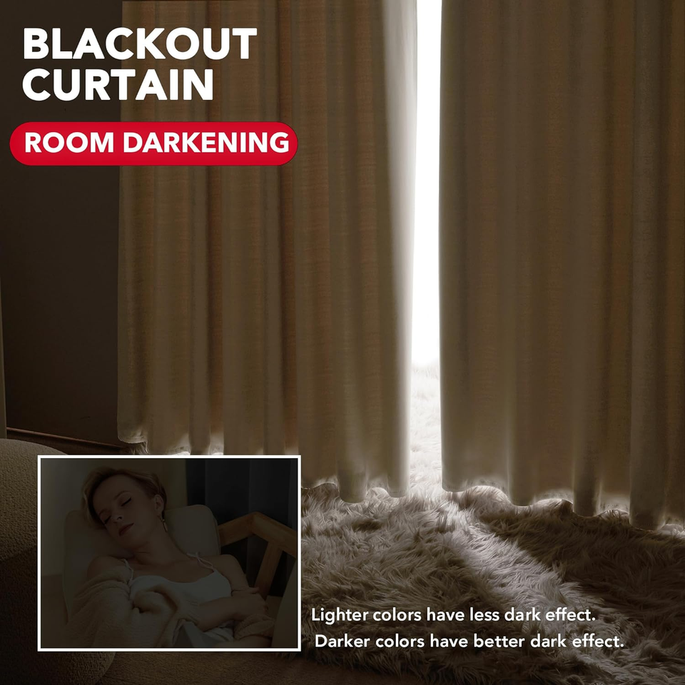 Back Tab and Rod Pocket 70 Inch Wide Blackout Curtains for Living Room ...