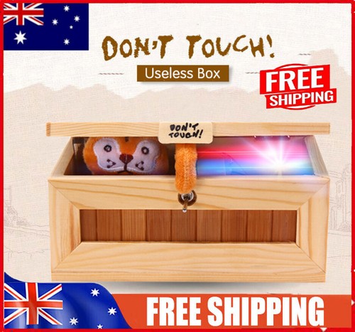 Wooden Electronic Useless Box Don't Touch Stress-Reduction Funny Tiger ...