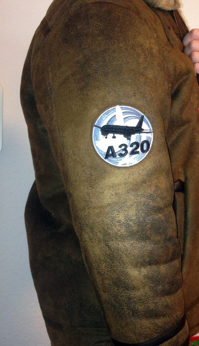 PATCH AIRBUS A320 Bomber Pilot Jacket sew-on or iron-on large size ...