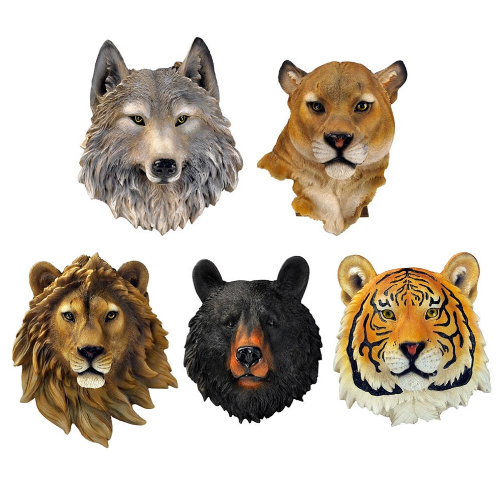 Wall Mount Hanging Animal Head Ornament Decoration Resin Realistic ...
