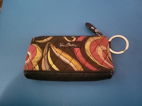VERA BRADLEY RETIRED PUCCINI PATTERN ZIPPPERED COIN PURSE WITH KEY RING ...
