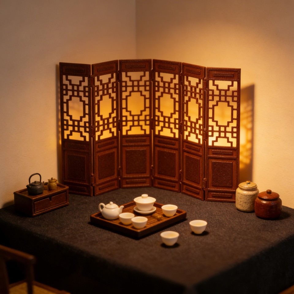 Mini Screen Decoration Decorative Desktop Models Chinese Miniature ...