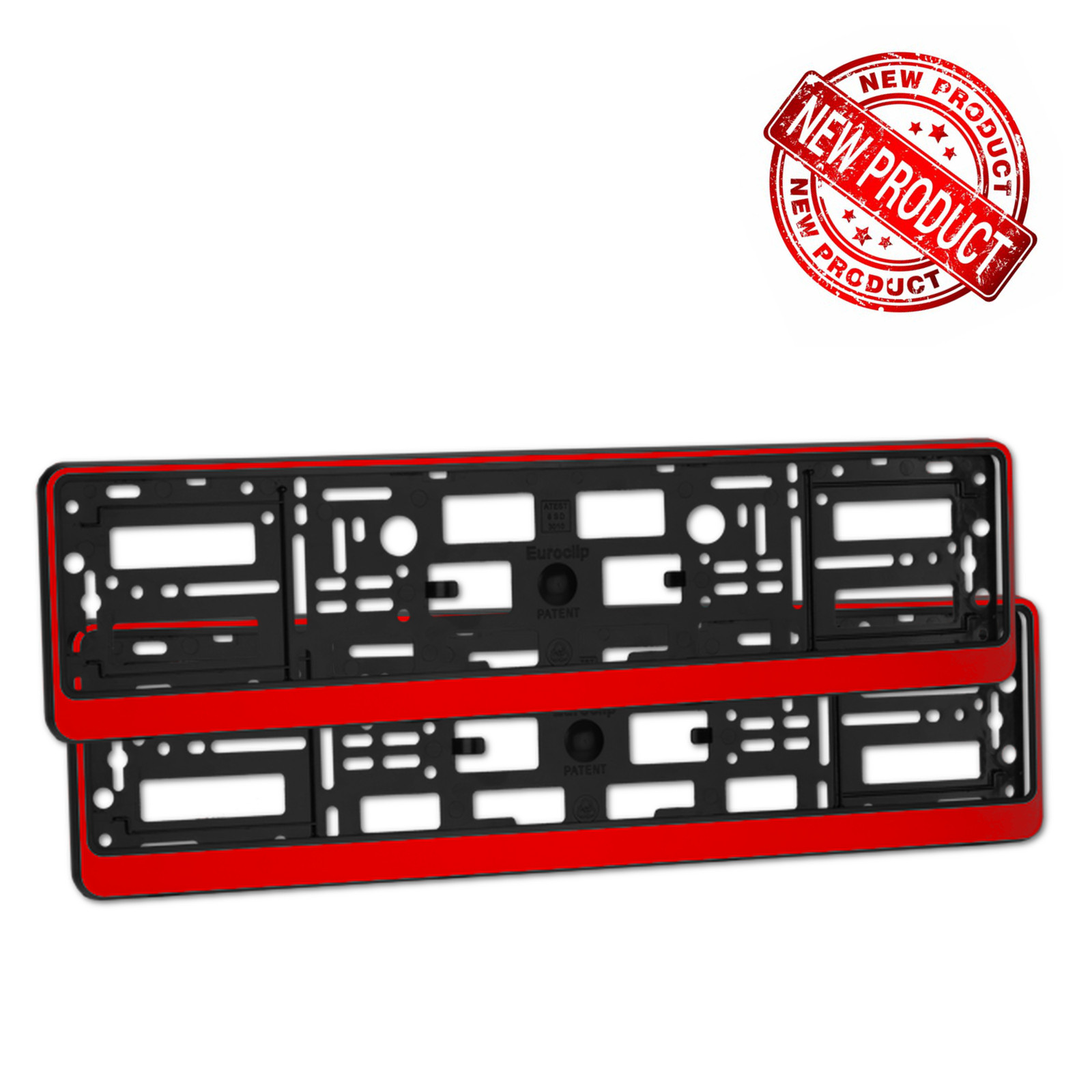 2 x Glossy Red Series Number Plate Holders Licence Plate Surrounds ...