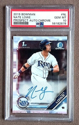 2019 1st Bowman Chrome Nate Nathaniel Lowe Auto Autograph CPA-NL PSA 10 ...