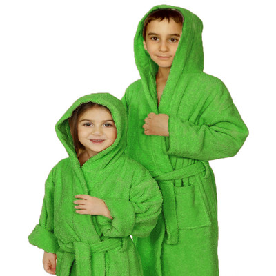 100% Cotton Kids Terry Hooded Robe Terry Towel Hooded Bathrobe Kids ...