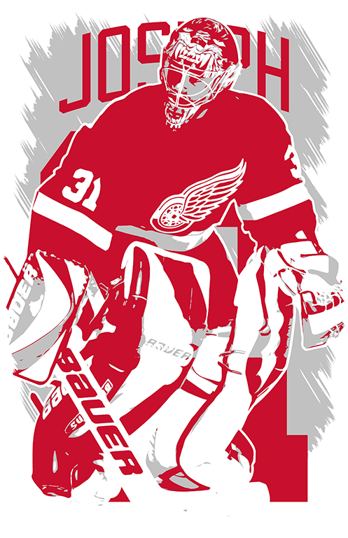 CURTIS JOSEPH art print/poster DETROIT RED WINGS FREE S&H! JERSEY CUJO ...