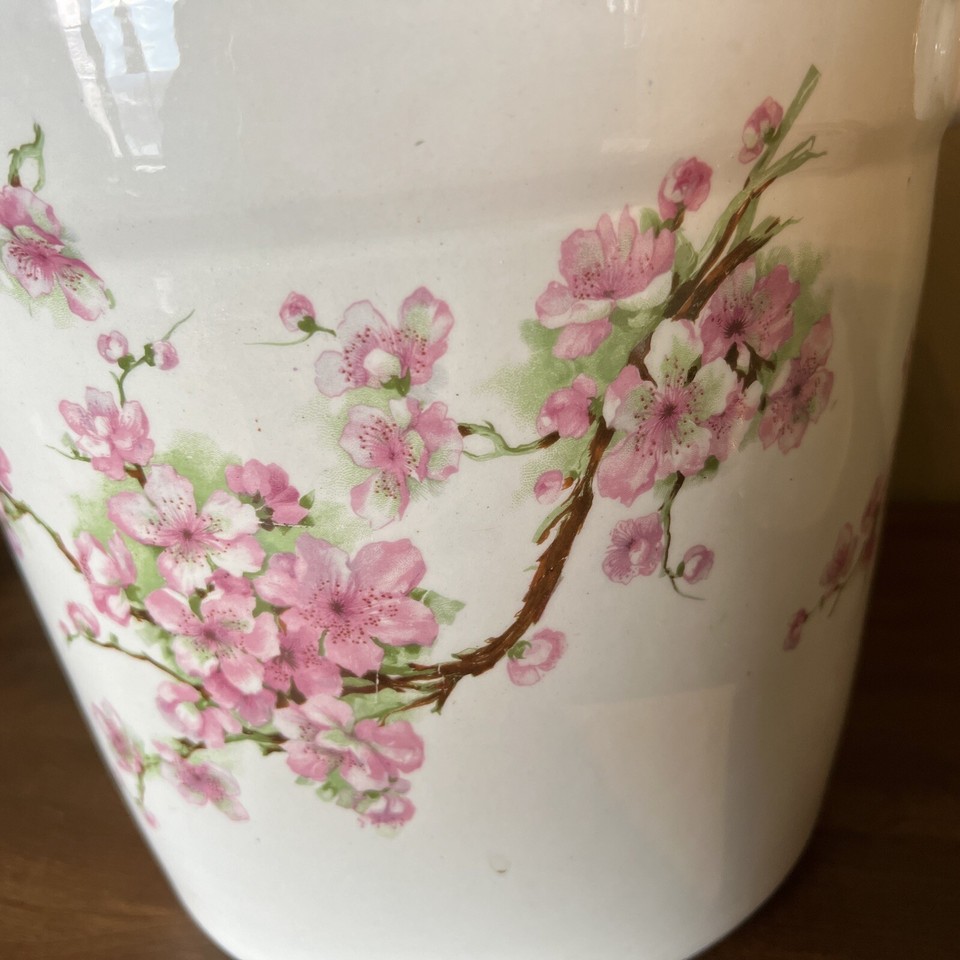 Antique English Vitreous Chamber Pot Slop Jar Bucket Cherry Blossoms | eBay