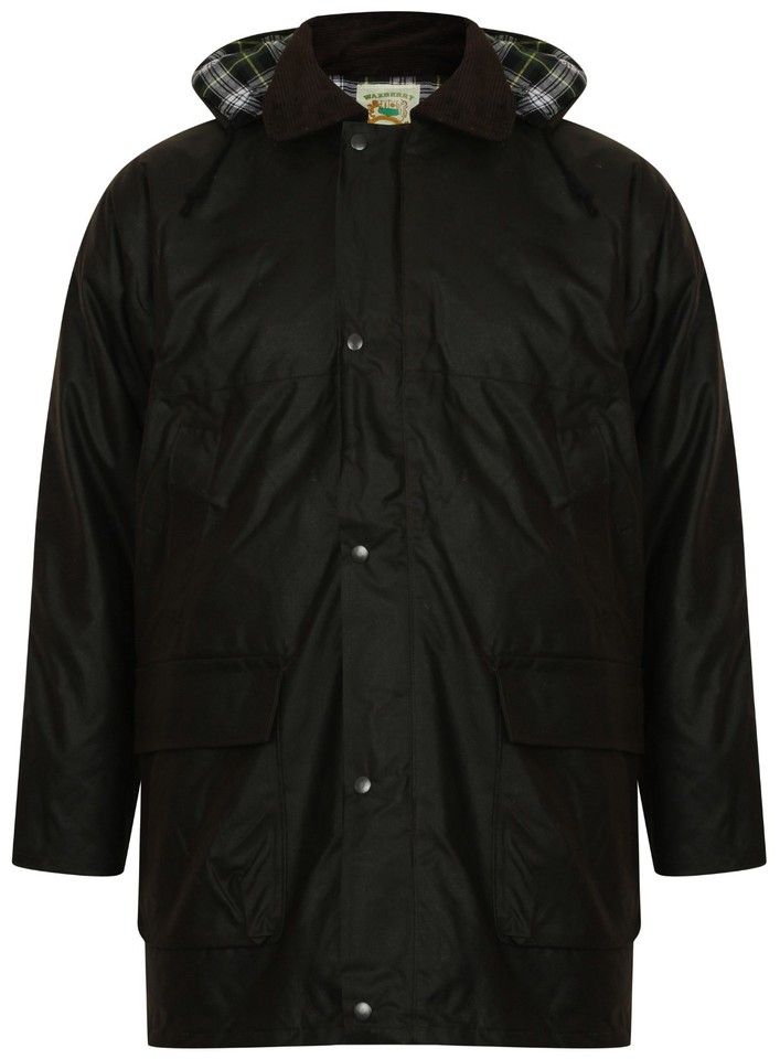 Mens Wax Coat Jacket Waxed Waterproof Winter Padded Quilted Fishing ...