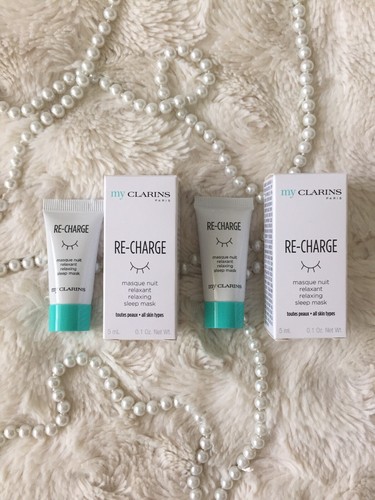 Clarins Re-Charge Relaxing Sleep Mask Travel Minis 0.1 oz/ 5 mL 2ea NIB ...