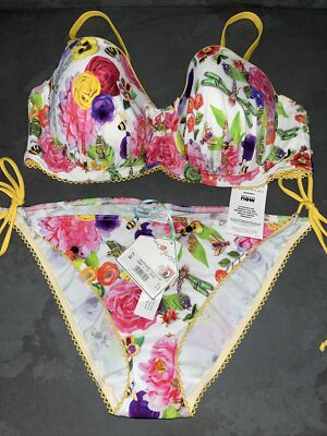 BNWT Ladies Yellow Dragonfly Floozie Frost French Bikini Size 16 ...