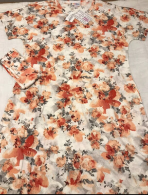 Marly Lularoe Dress Tan Coral Floral New Belt Knee Length Unicorn Small ...