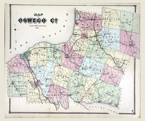 1867 Map of Oswego County New York | eBay