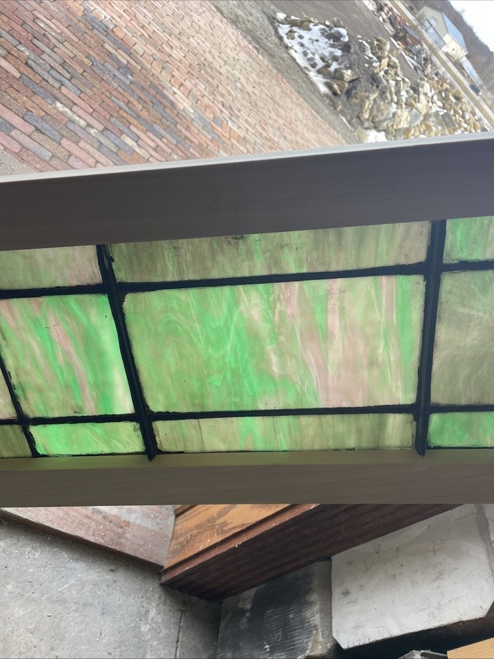 SG4973 Antique Stained Glass Transom Window column 14 x 53.75 | eBay