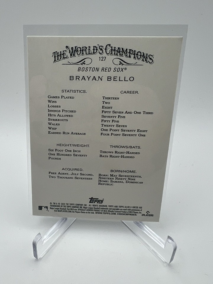 2023 Topps Allen & Ginter Brayan Bello Hot Box Silver Foil Rookie Card ...