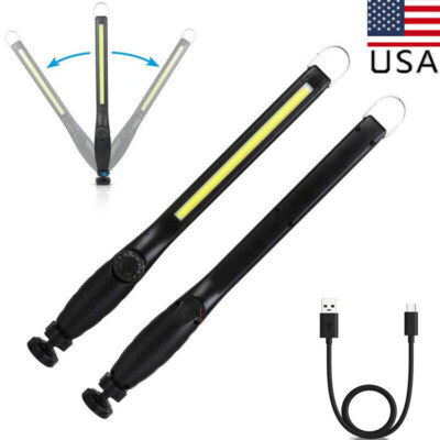 2PCS Bright Work Light Rechargeable COB LED Workshop Workbench Magnetic ...