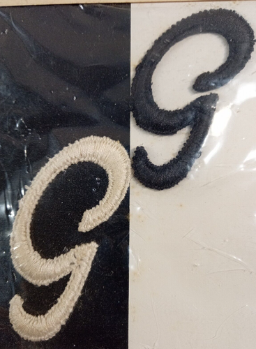 Monogram Initials "G" 2 Embroidered Sew-on Appliques Trimees 2" Black ...