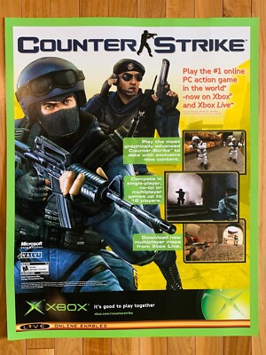Rare (2000) Original Xbox COUNTER STRIKE Promotional Video Game Poster ...