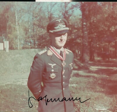 Walter Grasemann signed color photo. Luftwaffe-Knight's Cross winner ...