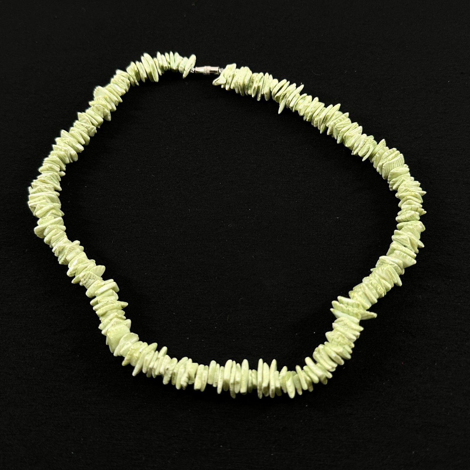 Heavy Pastel Lime Green Puka Shell Chips 18 Inch Neck… - Gem