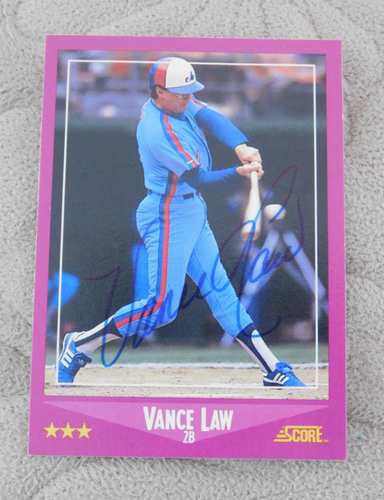 Vance Law Second Base Montreal Expos Autographed Signed Card, Score #85 ...