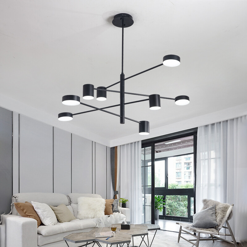 Hotel Chandelier Lighting Bar LED Lamp Black Pendant Light Kitchen ...