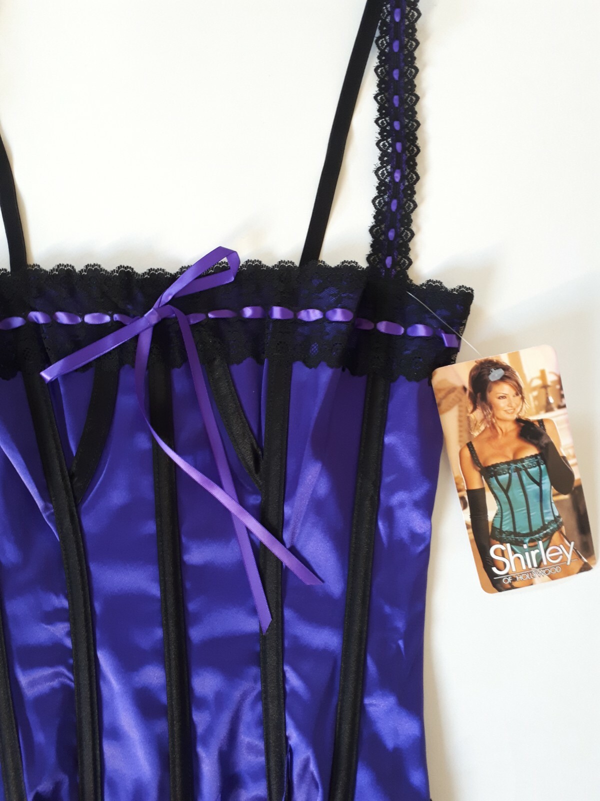 Shirley of Hollywood Sizes 32 34 36 Purple Satin Bustier Basques ...