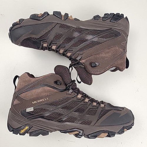 MERRELL Moab Brown Hiking Boots J36981 Vibram Sole Select Waterproof Mens Sz 8.5 | eBay
