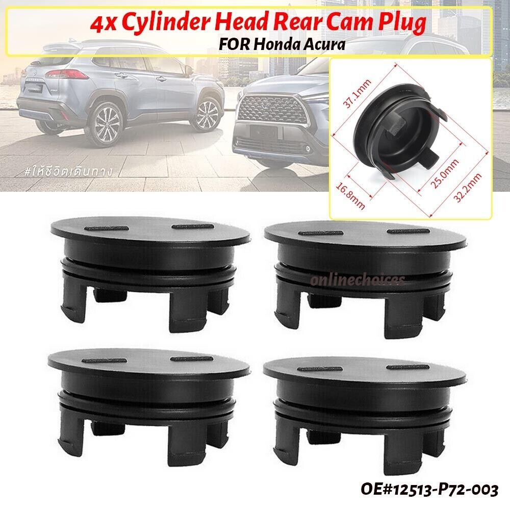 4x Cylinder Head Rear Cam Plug with Seal for Honda Civic CR-V CR-Z HR-V ...