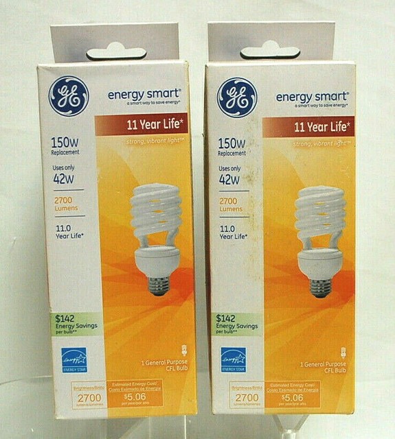 GE 47452 Energy Smart CFL 42-watt 150w 2700-lumen Spiral Light Bulb for ...