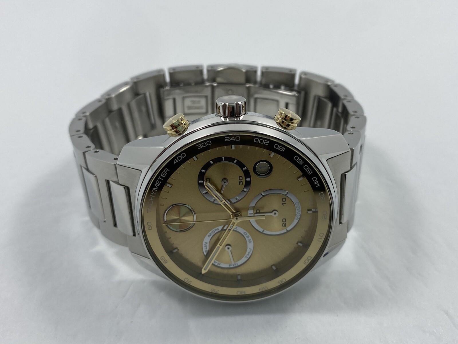 Movado Bold Verso Chronograph Quartz Silver Tone Steel Men's Watch ...